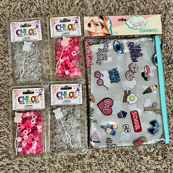 Ulta Beauty | Accessories | Nwt 5 Pc Chloe Hair Pink And Clear Bead ...